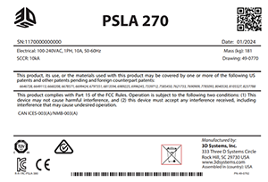 PSLA 270 Label Installation Diagram
