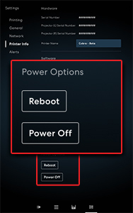 Shut Down the PSLA 270 Printer