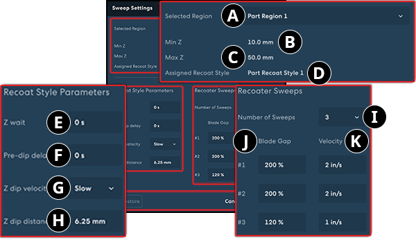 PSLA 270 Sweep Settings Screen