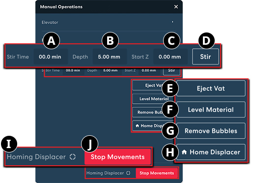 PSLA 270 Manual Operations - Vat Screen