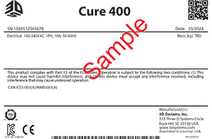 Cure 400 Label Installation Diagram