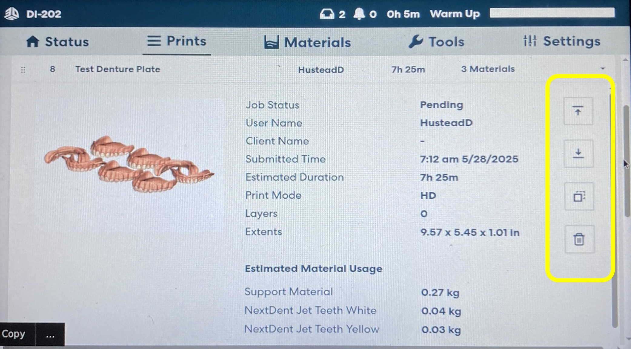 NextDent 300 Print Job Setup
