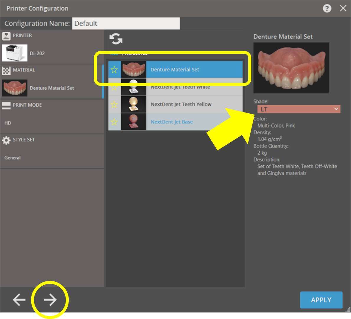 NextDent 300 Print Job Setup