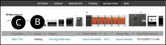 Tracking Your Open Case