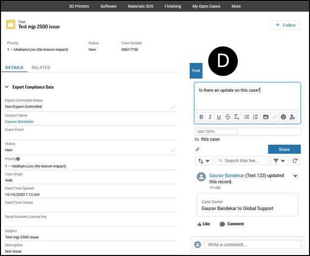 Tracking Your Open Case