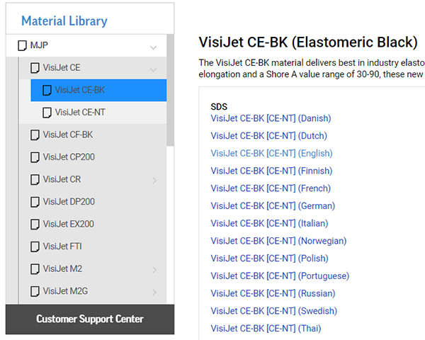 Access Materials Safety Data Sheets