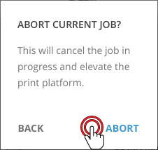 NextDent 5100 Abort a Print Job