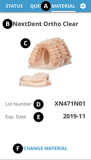 NextDent 5100 Material Tab