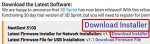 NextDent 5100 Update Printer Firmware via Update Installer