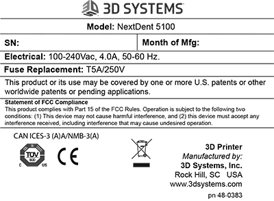 NextDent 5100 Safety Notice