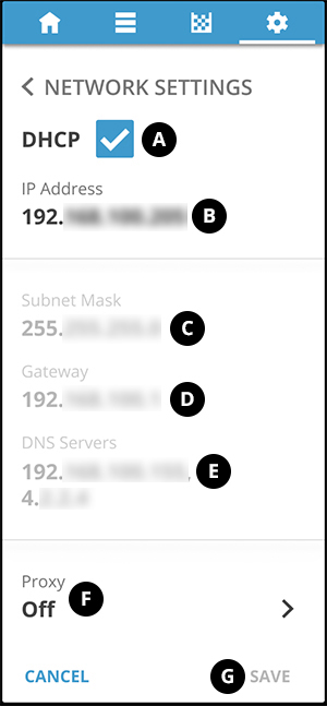 Figure 4 Standalone Network Settings