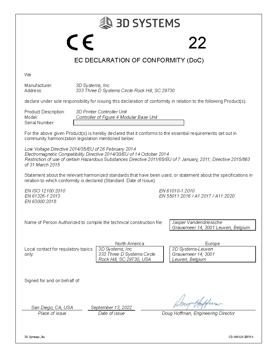 EC Declaration of Conformity
