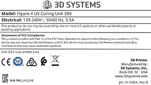 Figure 4 UV Curing Unit 350 Label Installation Diagram