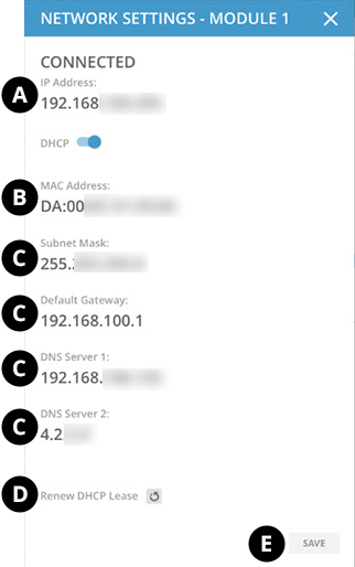 Figure 4 Modular Printer Network Settings