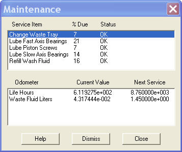 ProJet Service Menu Items