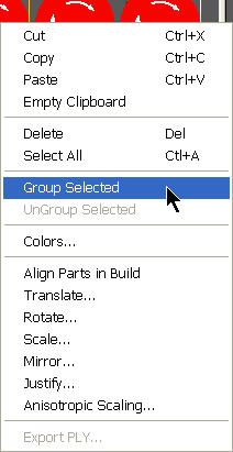 ProJet CJP x60 3DPrint The Right-Button Pop-Up Menu