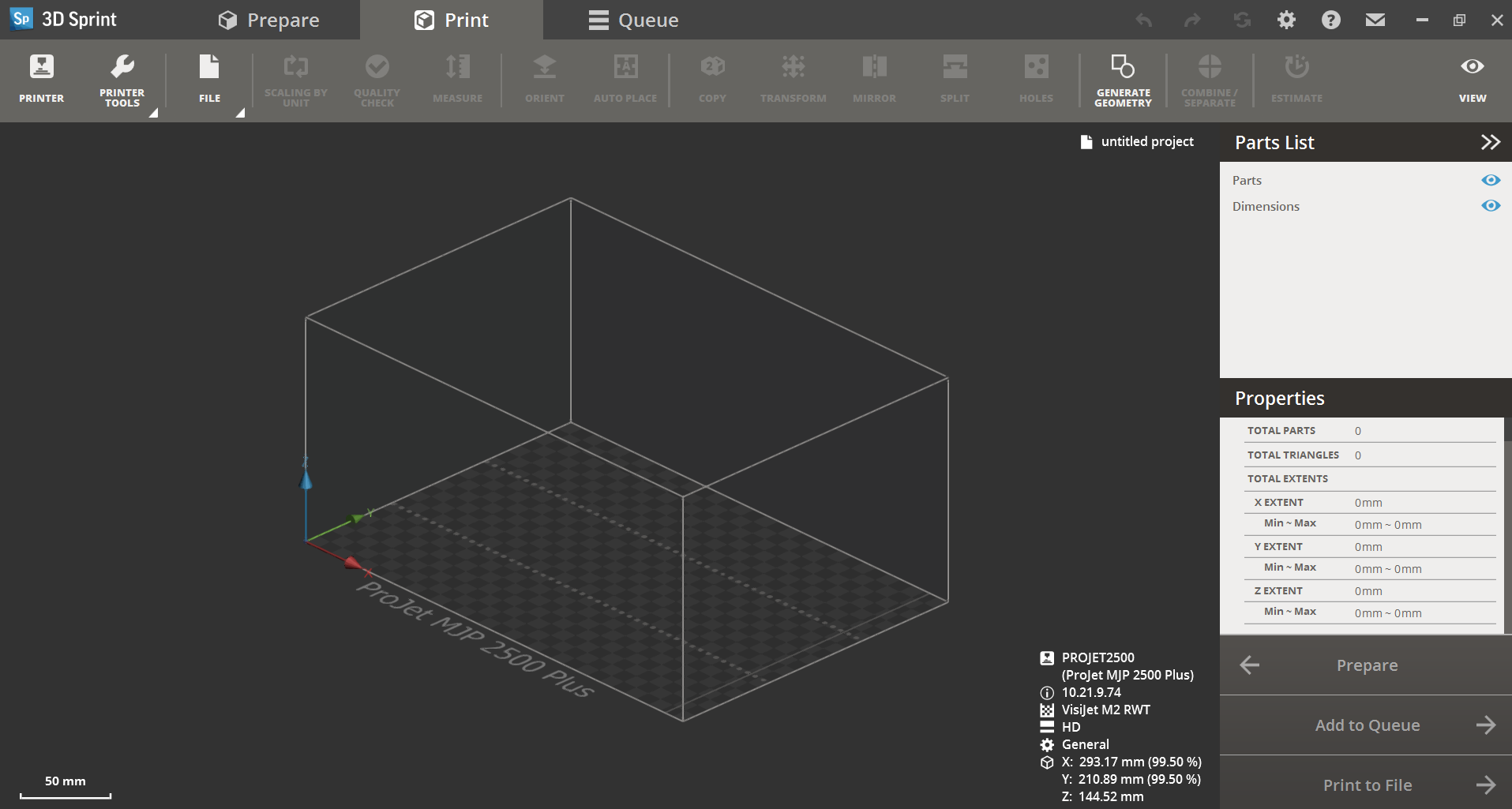 ProJet MJP 2500 Steps for Printing