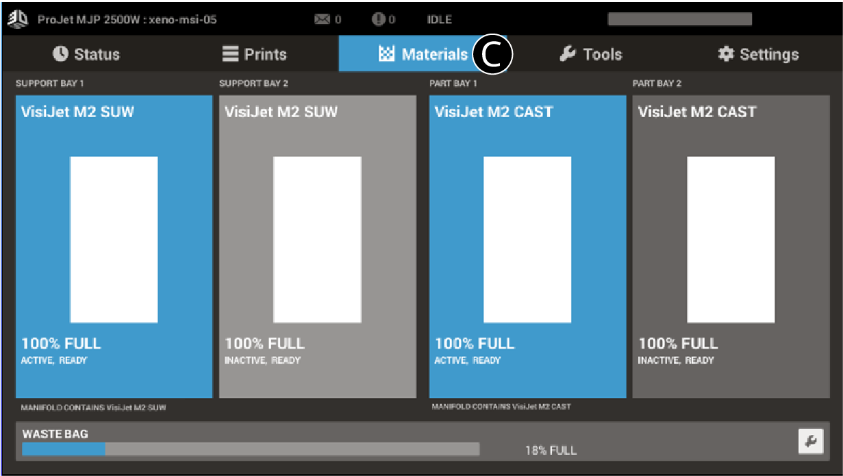 ProJet MJP 2500 User Interface