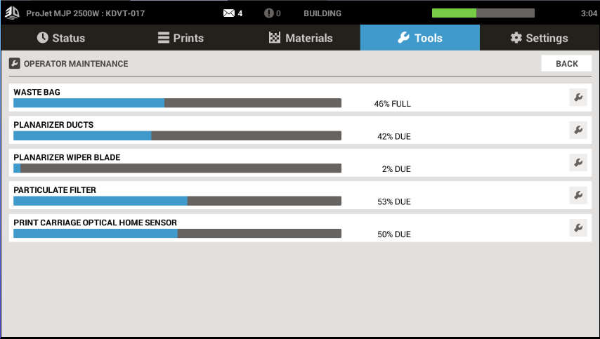 ProJet MJP 2500 Maintenance