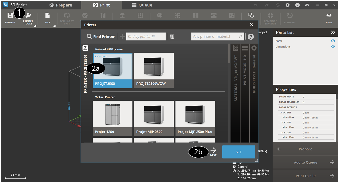 ProJet MJP 2500 Steps for Printing