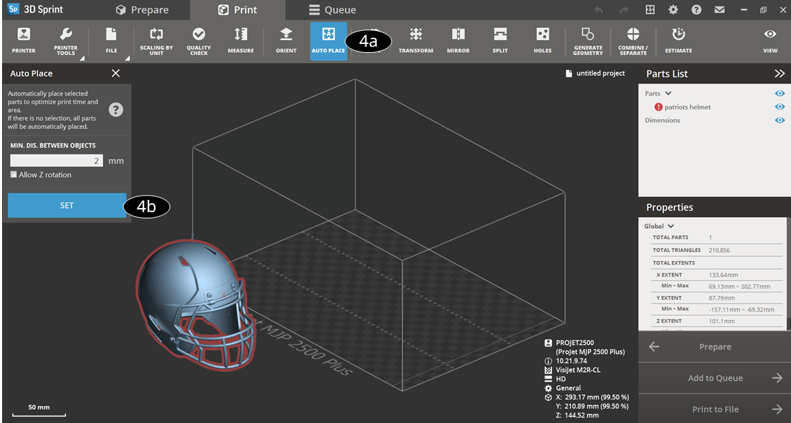 ProJet MJP 2500 Steps for Printing