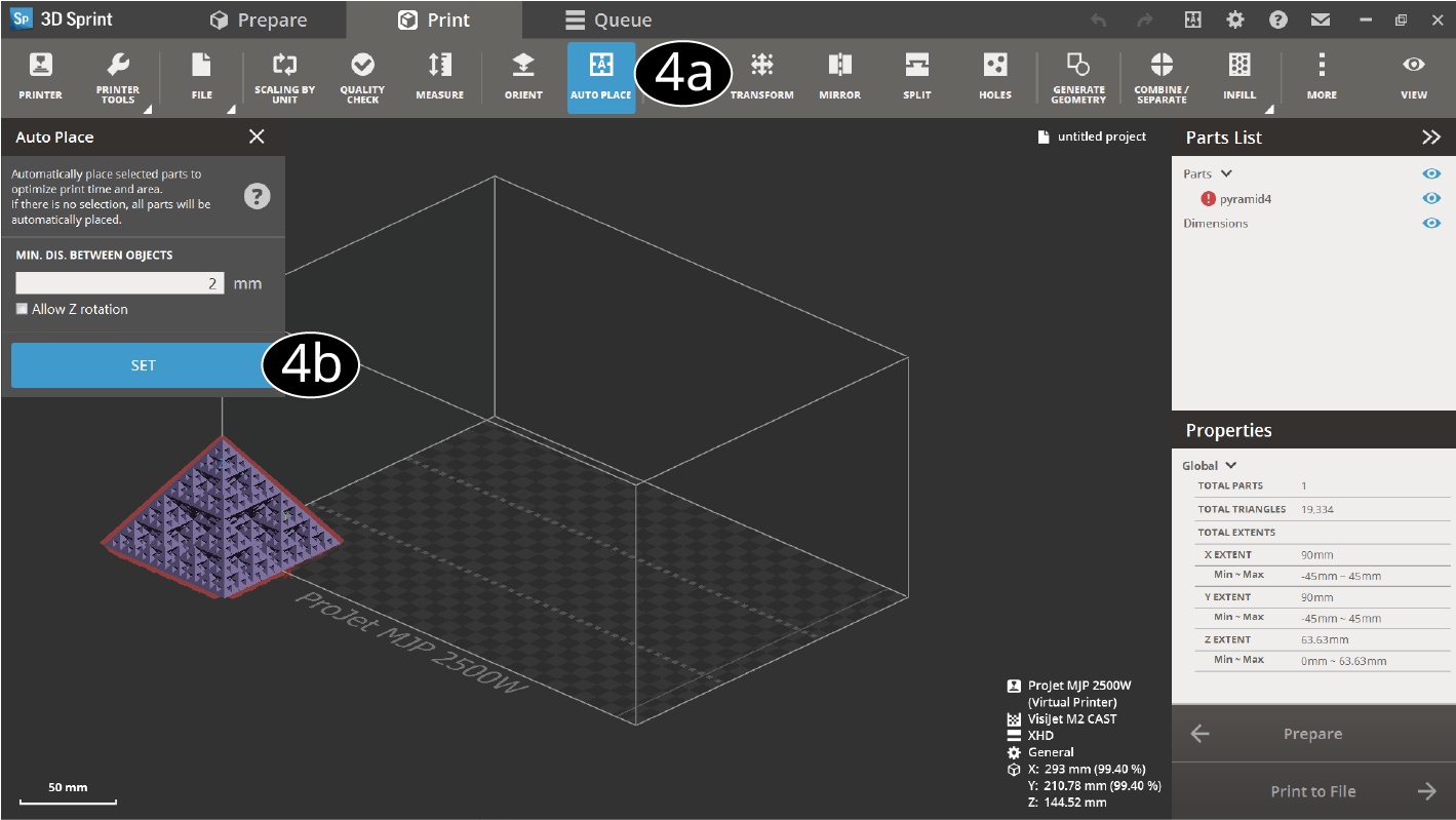 ProJet MJP 2500 Steps for Printing