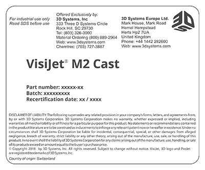 ProJet MJP 2500 Important Safety Information