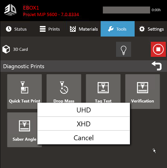 ProJet MJP 5600 Quick Start Printer Startup and Quick Test Print