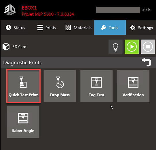 ProJet MJP 5600 Quick Start Printer Startup and Quick Test Print