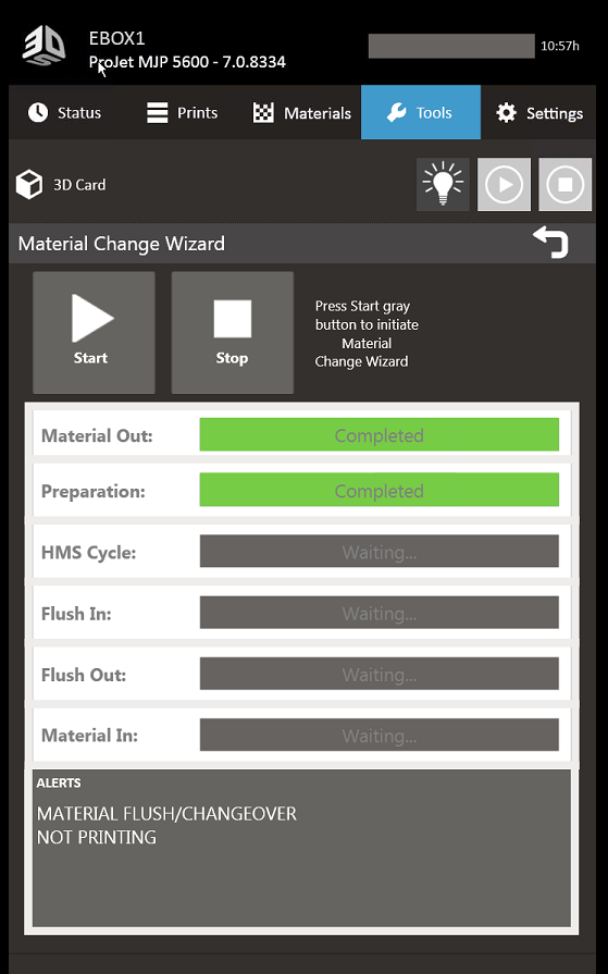 ProJet MJP 5600 MCO - Material Changeover Procedure
