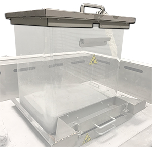 SLS 380 Remove the Print Cake from the Process Chamber