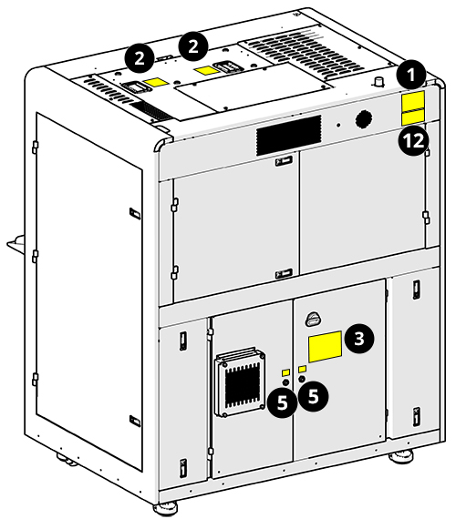 SLS 380 Label Installation Diagram