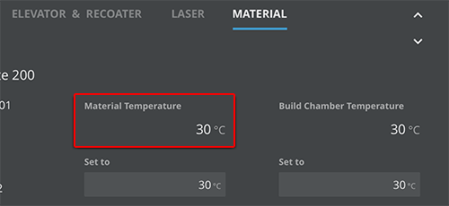 SLA 825 Dual/SLA 750 Series User Guide - Check Material Temperature
