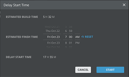 SLA 825 Dual/SLA 750 Series User Guide - Setting up a delayed start
